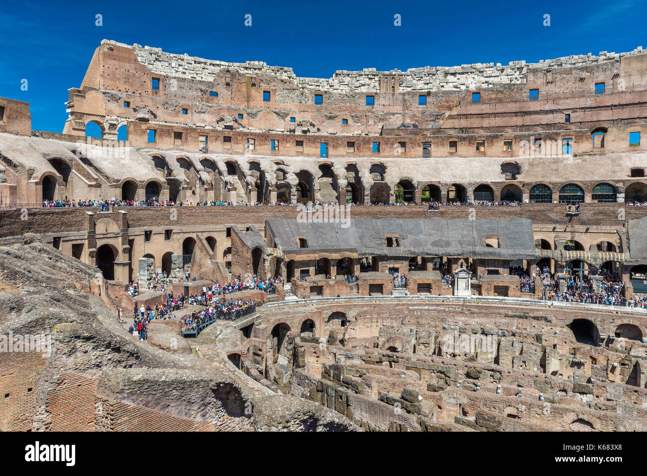Inside the Roman Colosseum, Rome, Lazio, Italy, Europe Stock Photo - Alamy