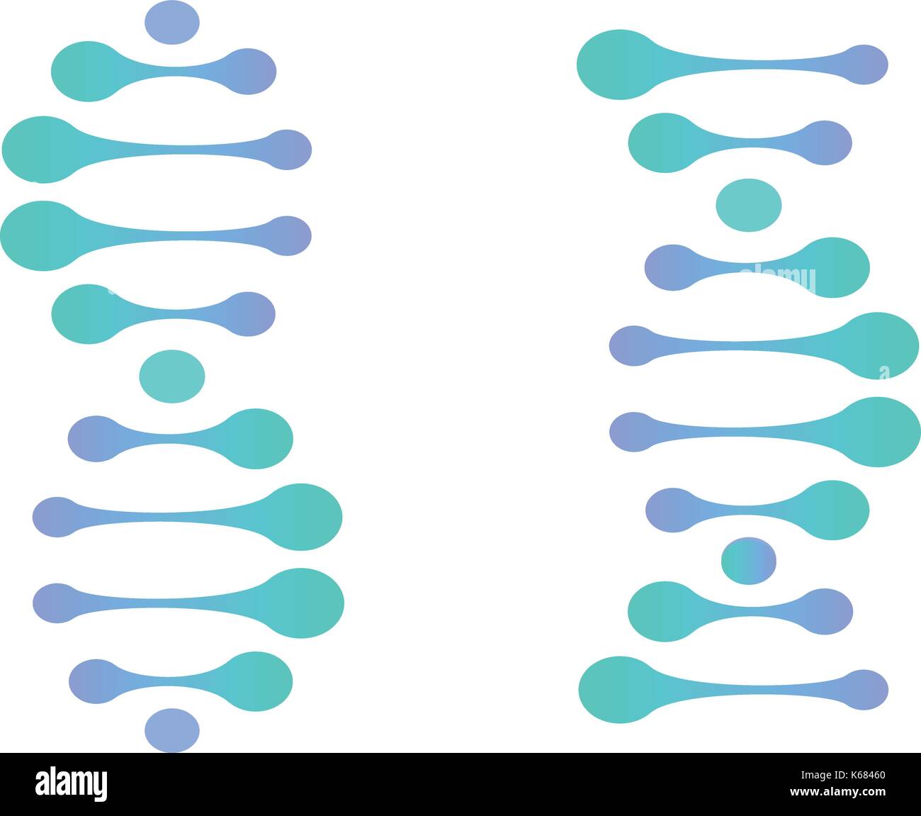 Abstract DNA molecule vector logo. Turquoise and blue color science ...