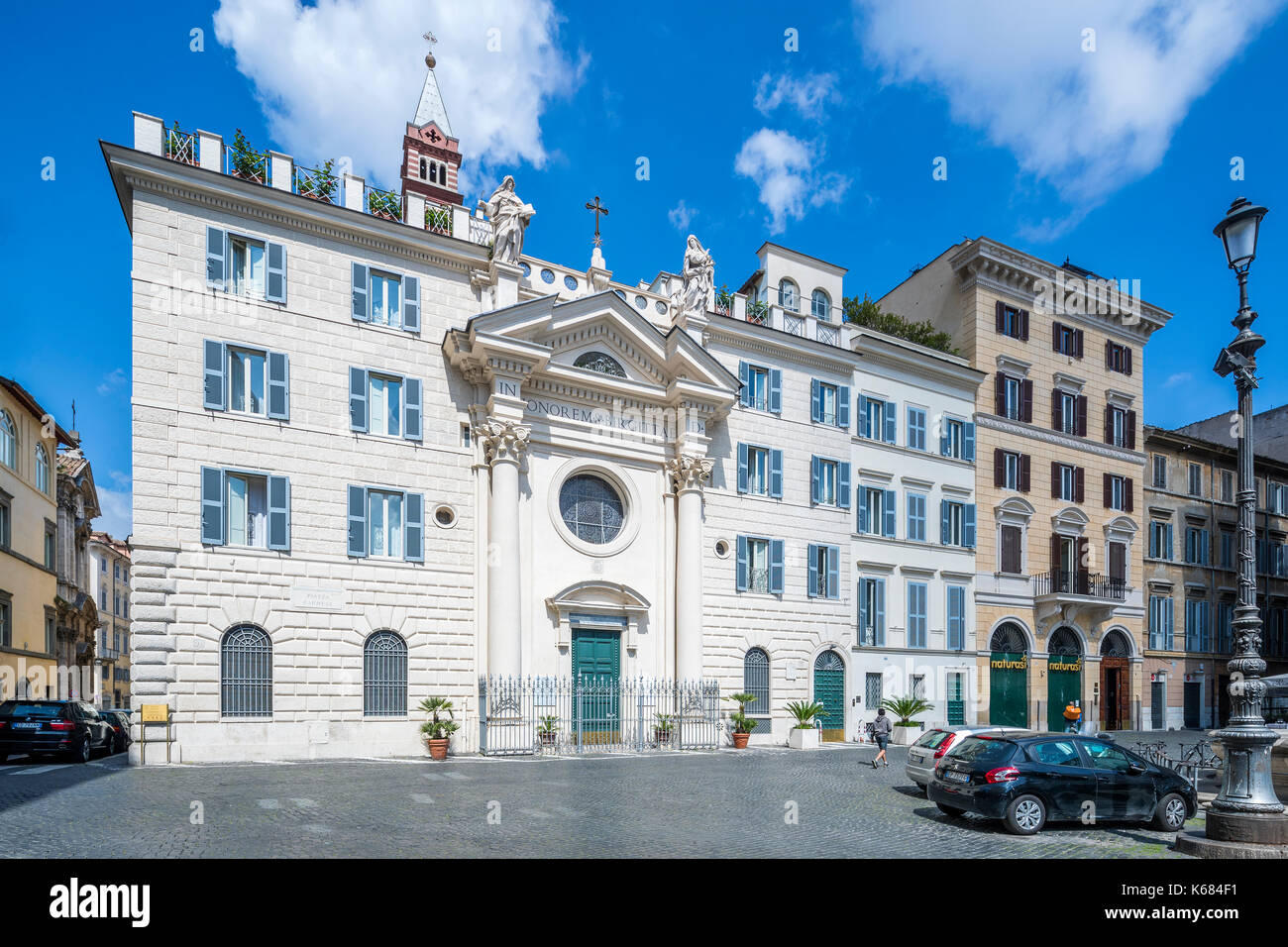 The facade of Santa Brigida on Piazza Farnese, Rome, Lazio, Italy ...