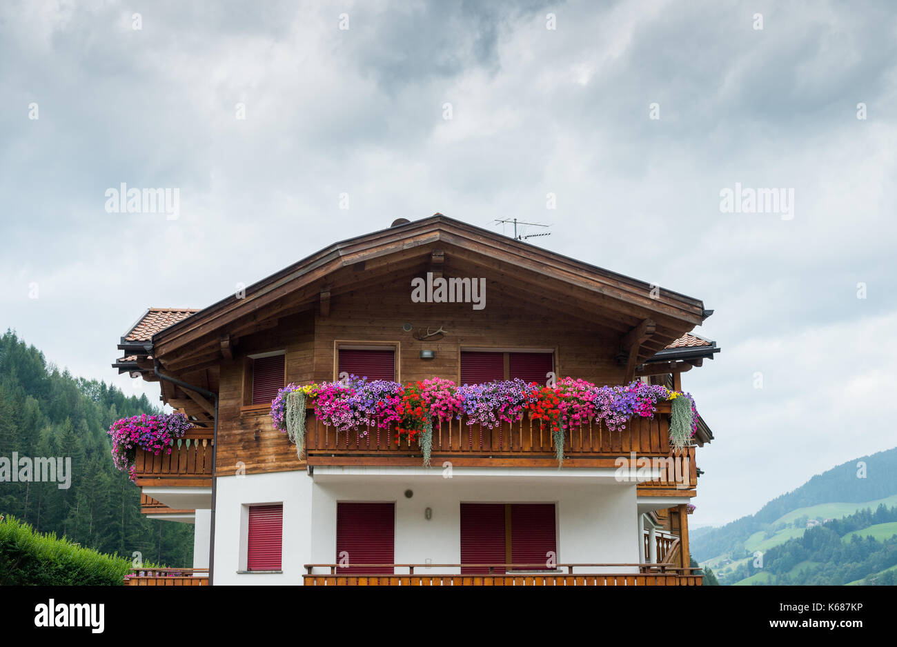 Alto Adiga / South Tyrol, Italy typical mountain houses Stock Photo - Alamy