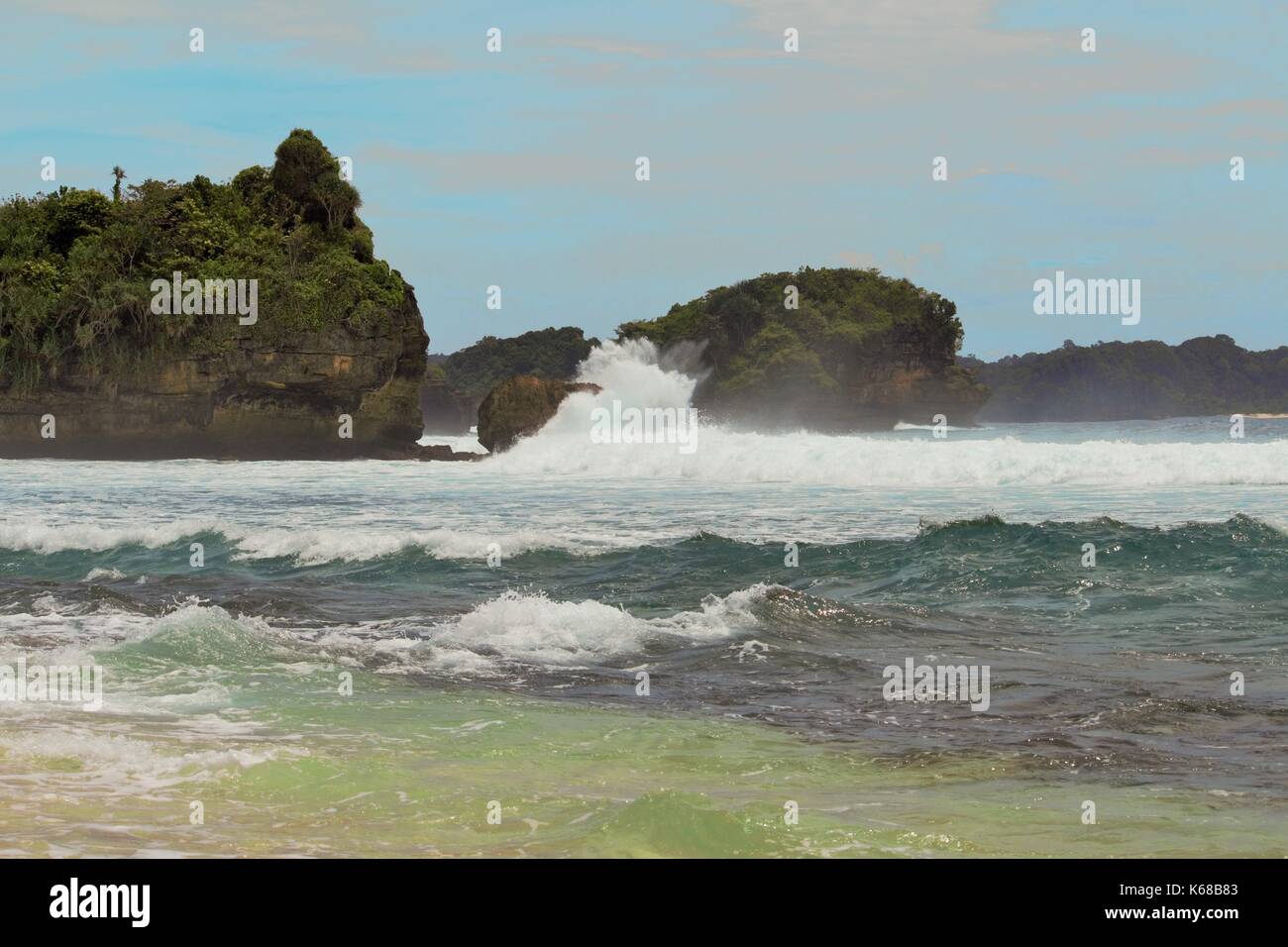 Goa Cina beach, In Malang Indonesia Stock Photo - Alamy