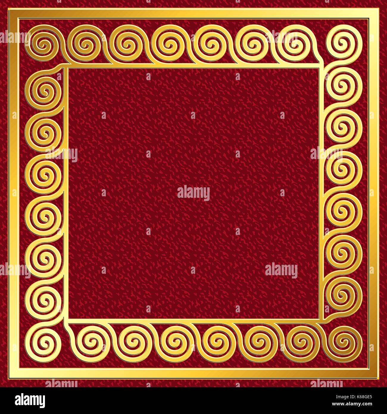 Golden square frame with Greek Meander pattern Stock Vector Image & Art ...