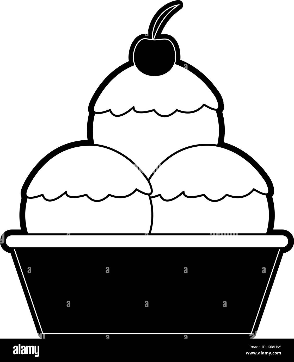 Ice cream sundae scoops Black and White Stock Photos & Images - Alamy