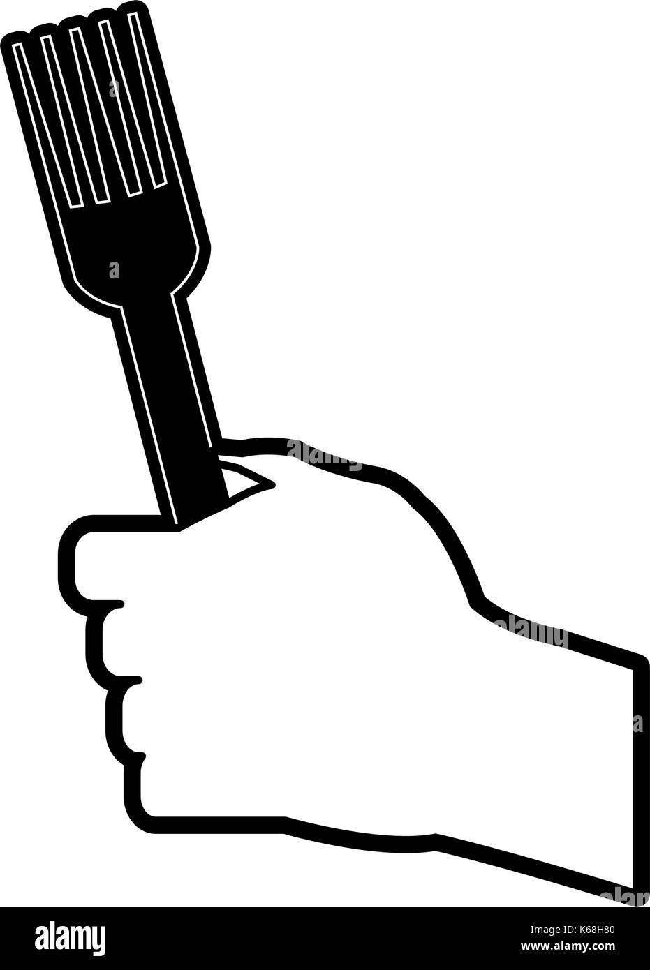 Holding knife fork Black and White Stock Photos & Images - Alamy