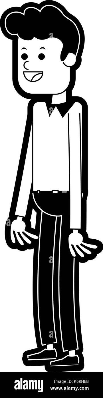 Man curly hair happy Black and White Stock Photos & Images - Alamy