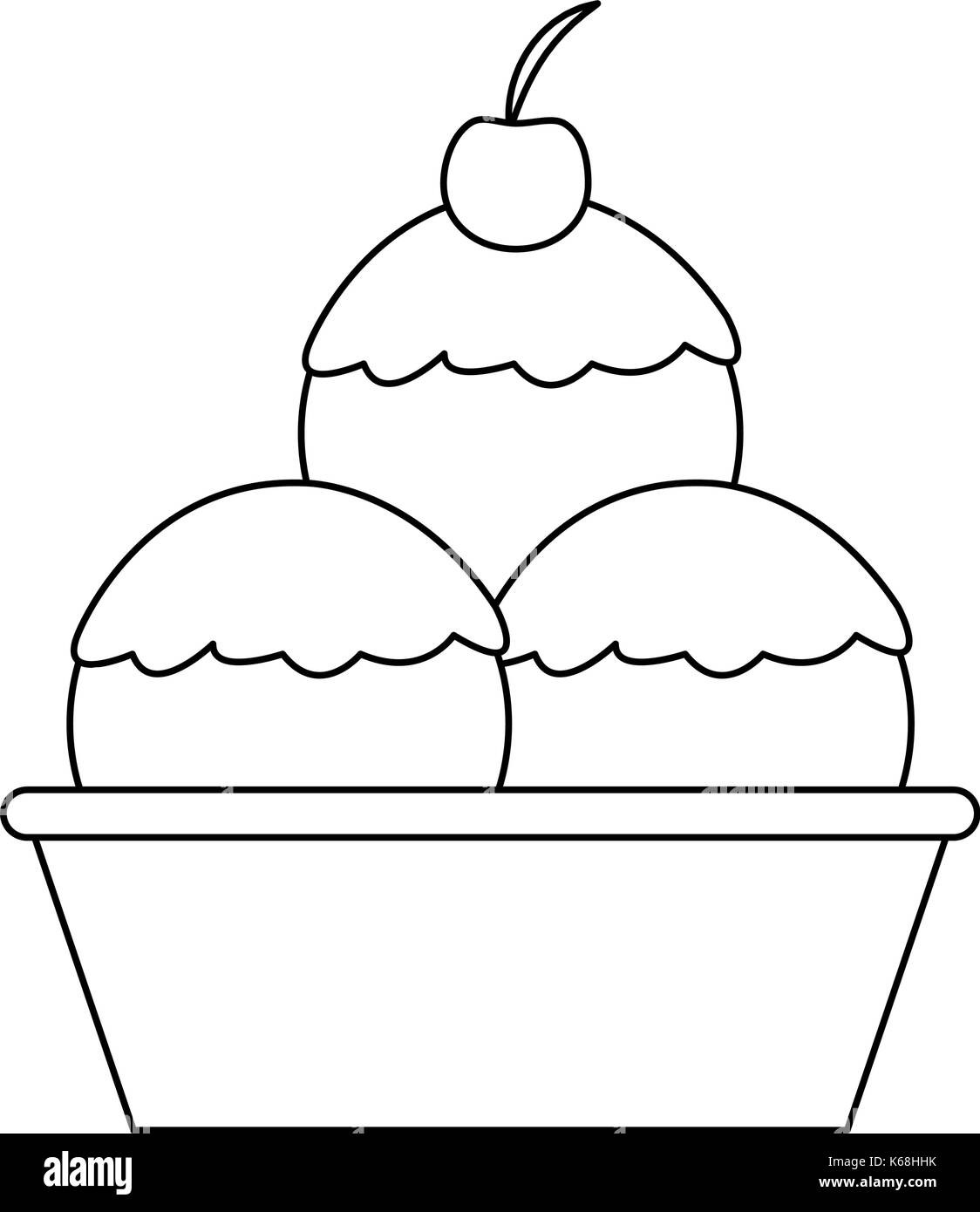 Ice cream sundae scoops Black and White Stock Photos & Images - Alamy