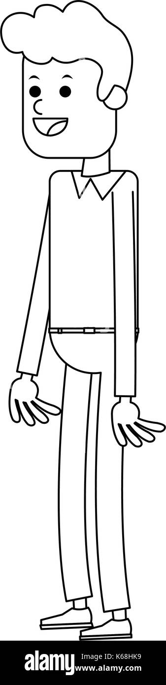 Man curly hair happy Black and White Stock Photos & Images - Alamy