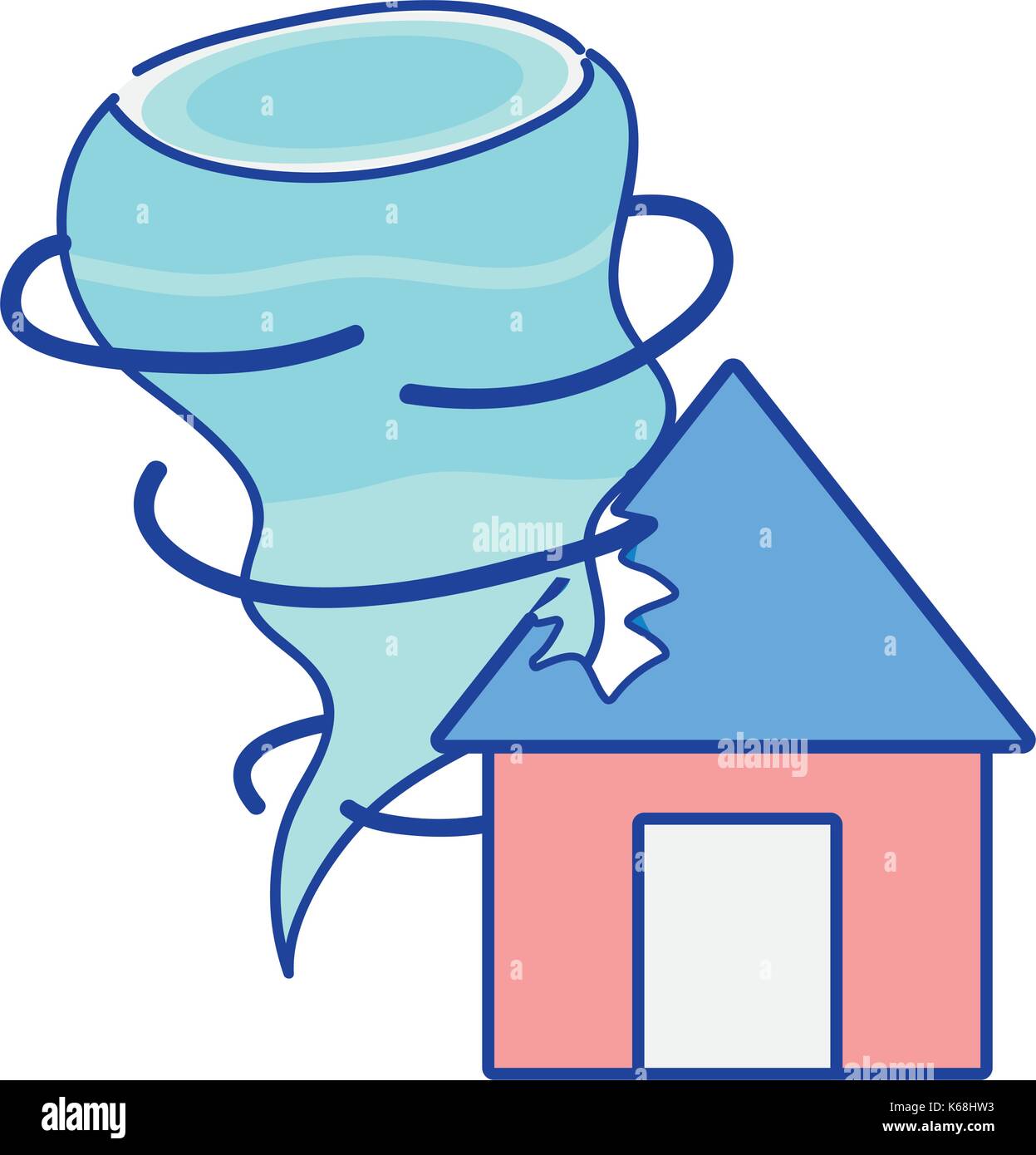 Tornado storm wind weather disaster house home destruction Stock Vector ...