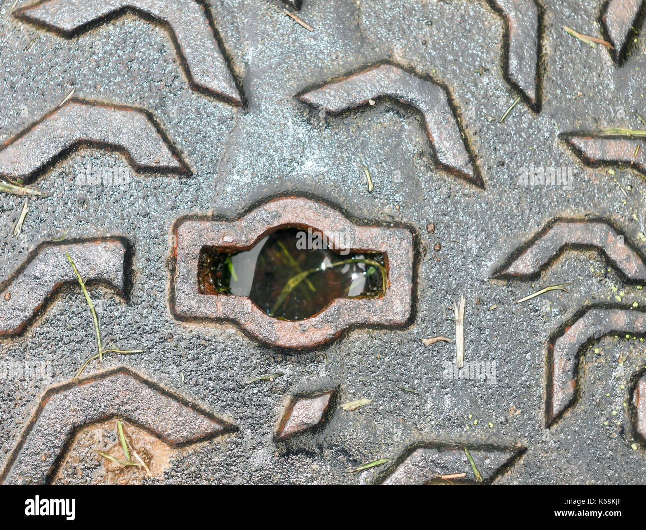 metal grate hole texture on the ground sewer top; England; UK Stock ...
