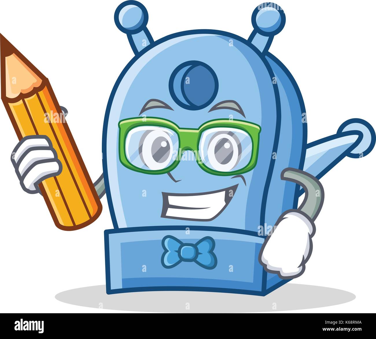 Student with pencil pencil sharpener character cartoon Stock Vector ...