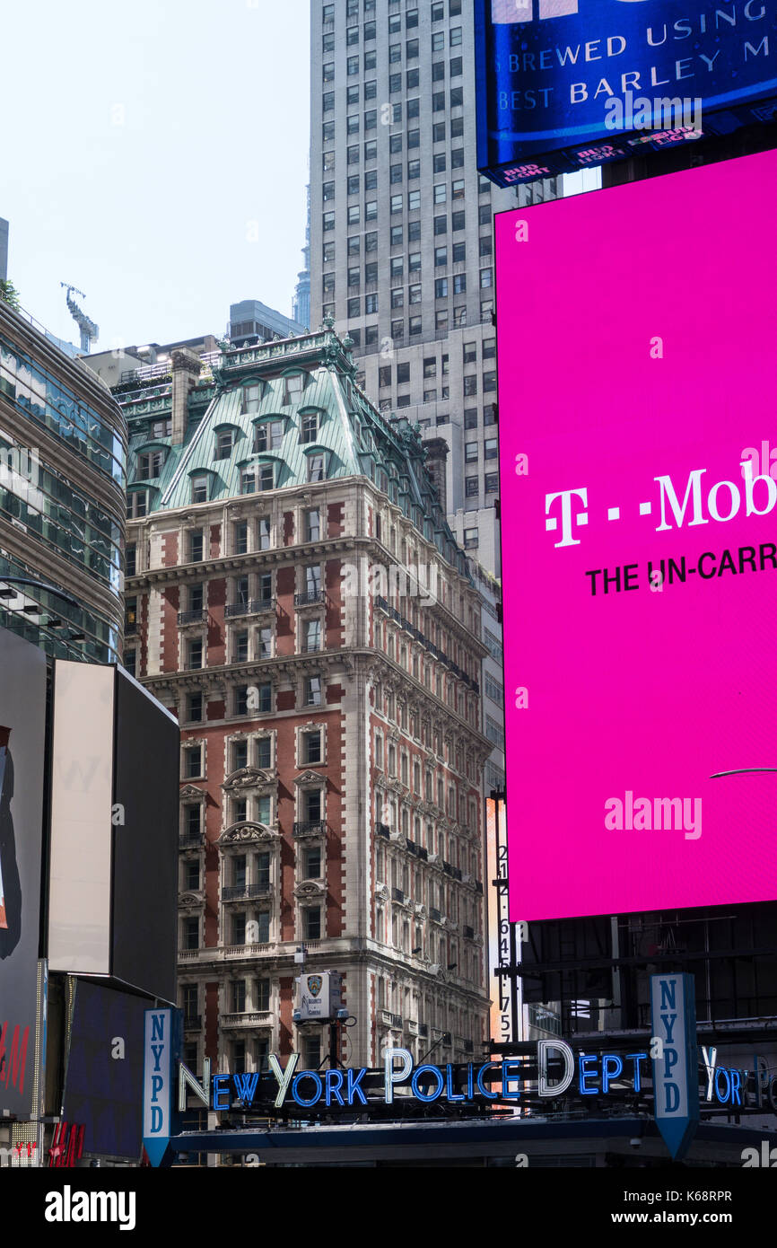 Times Square Architecture and T-Mobile Ad, NYC, USA Stock Photo - Alamy