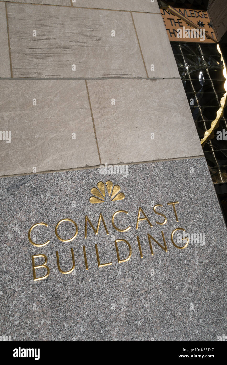 30 Rockefeller Center, Comcast building with NBC Logo Sign, NYC Stock ...