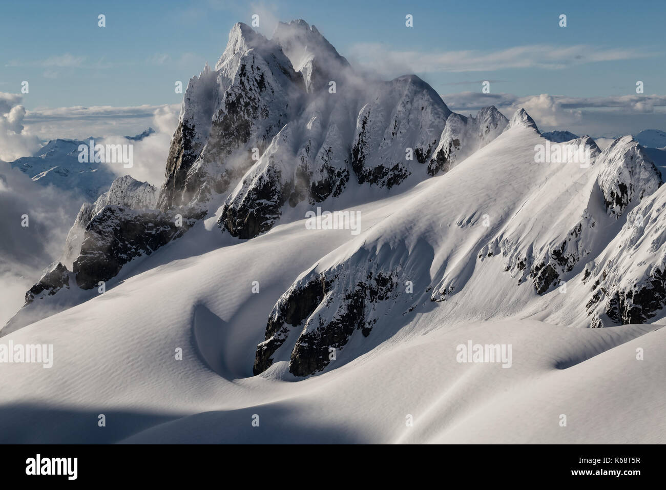 Aerial landscape view of a beautiful mountain (Tantalus Range) in ...