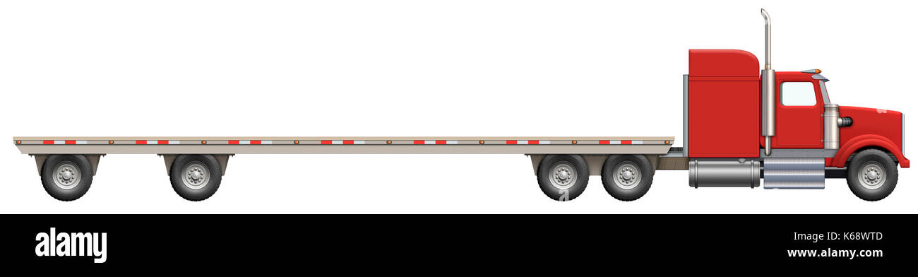 Illustration of a flatbed truck. The bed is empty and ready for your ...