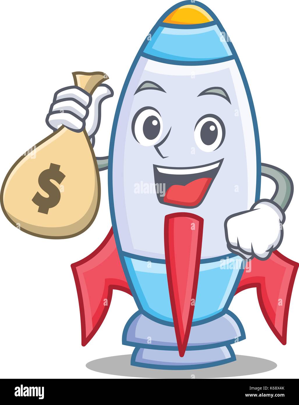 With money bag cute rocket character cartoon Stock Vector Image & Art ...