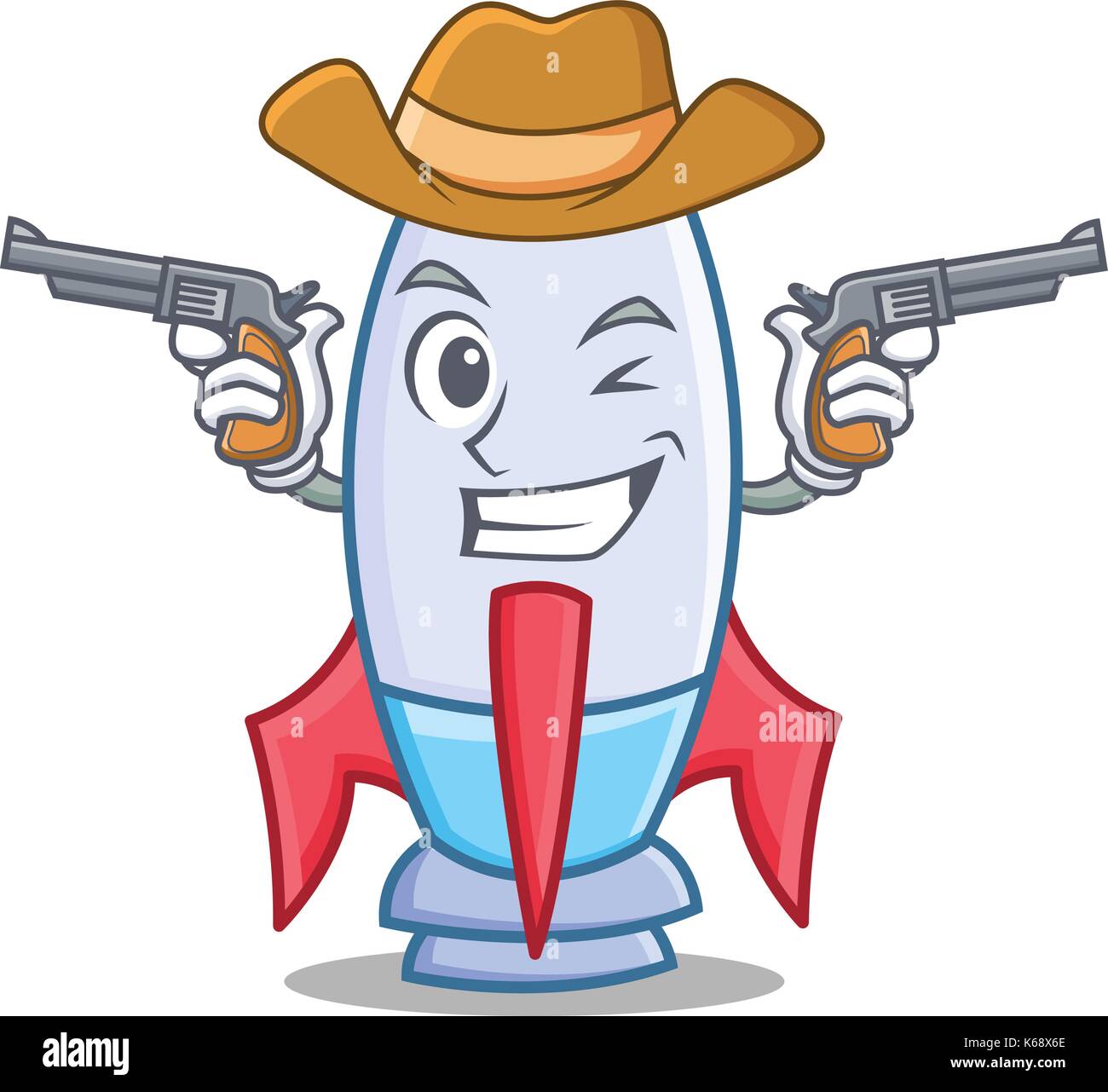 Cowboy cute rocket character cartoon Stock Vector Image & Art - Alamy