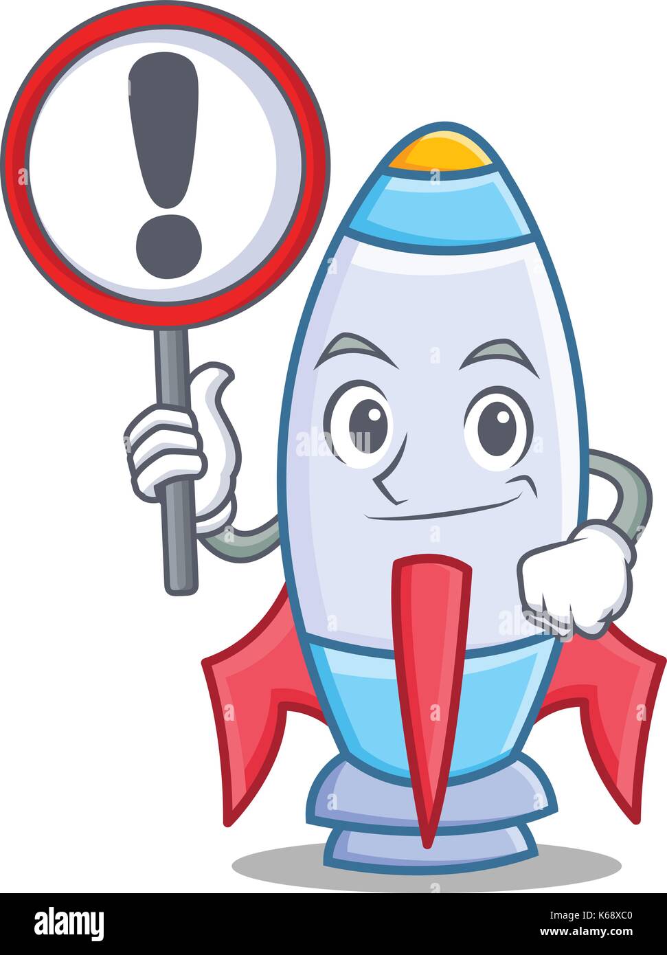 With sign cute rocket character cartoon Stock Vector Image & Art - Alamy