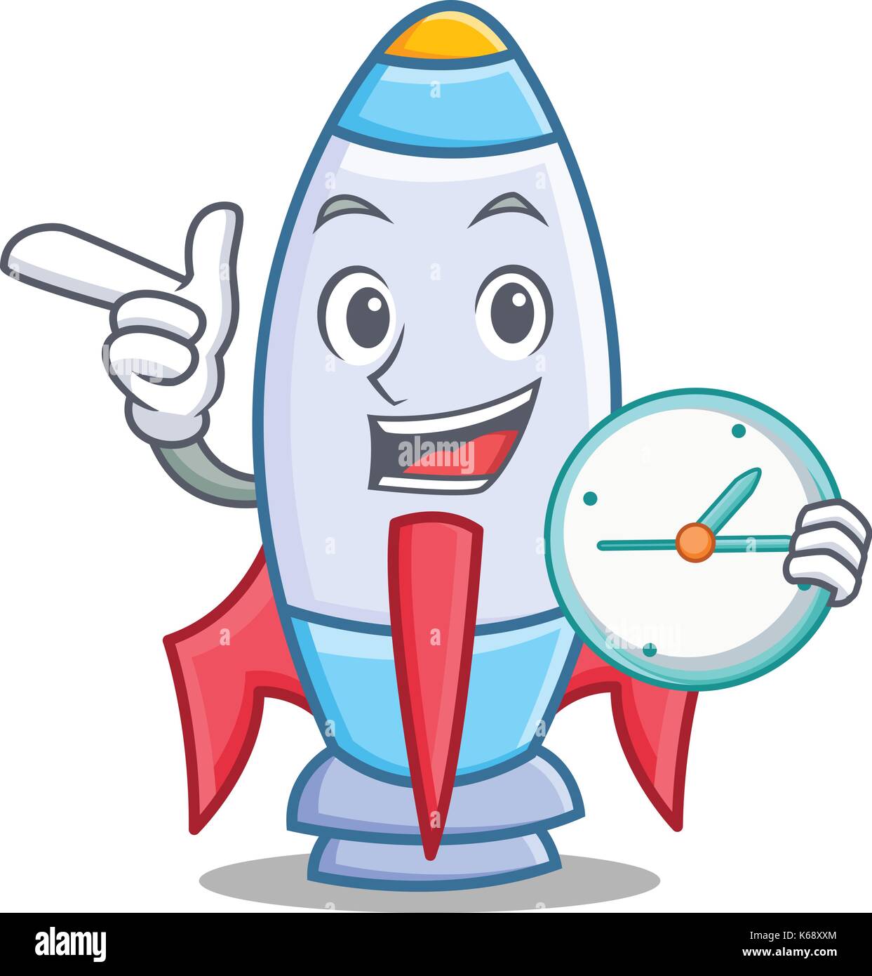 With clock cute rocket character cartoon Stock Vector Image & Art - Alamy