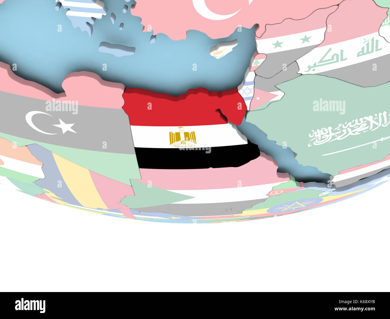 Egypt on globe with flag. 3D illustration Stock Photo - Alamy