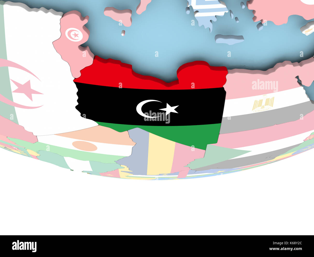 Libya on globe flag hi-res stock photography and images - Alamy