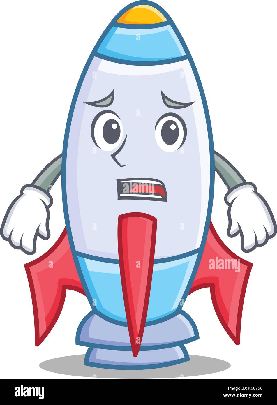Afraid cute rocket character cartoon Stock Vector Image & Art - Alamy