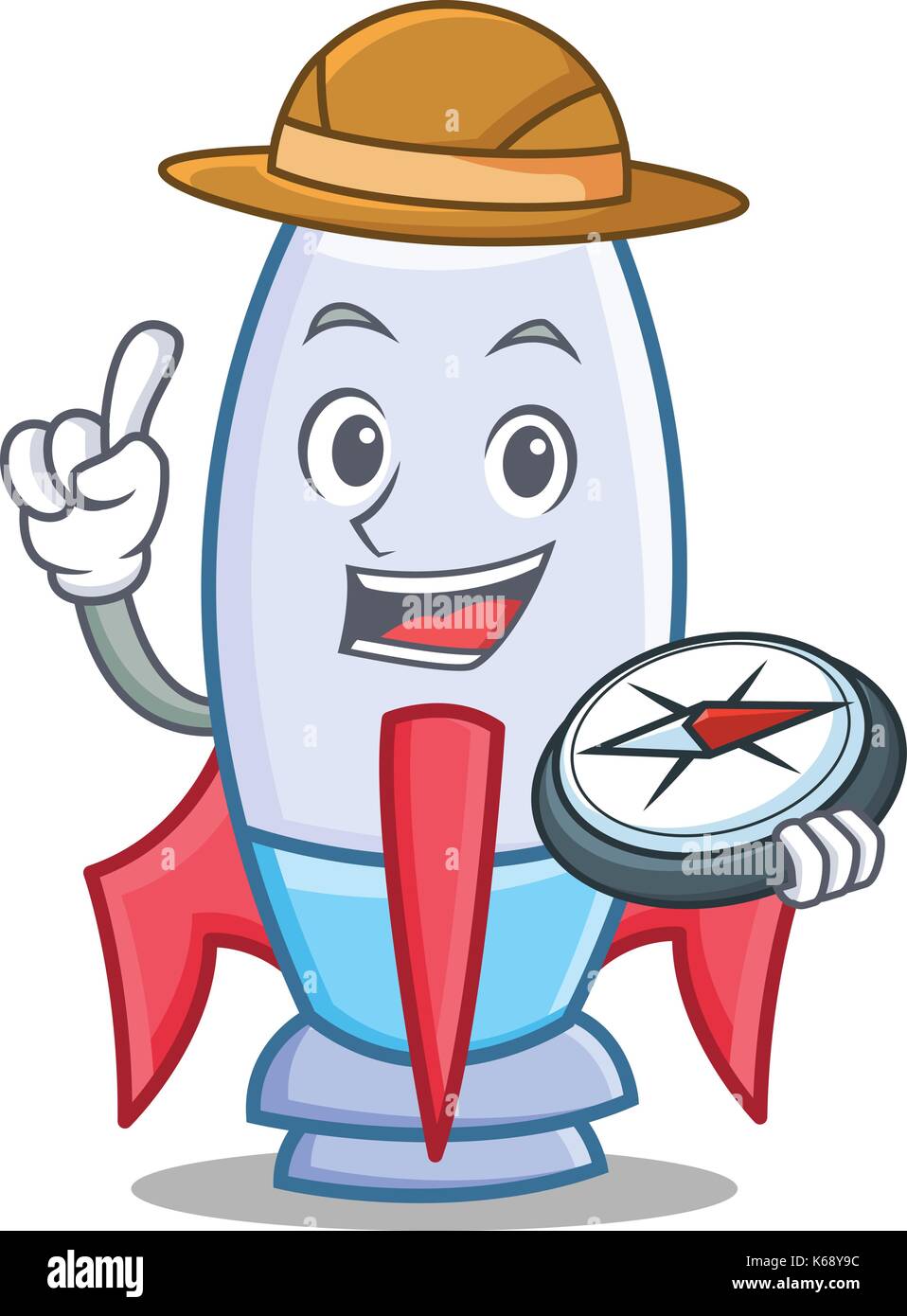 Explorer cute rocket character cartoon Stock Vector Image & Art - Alamy