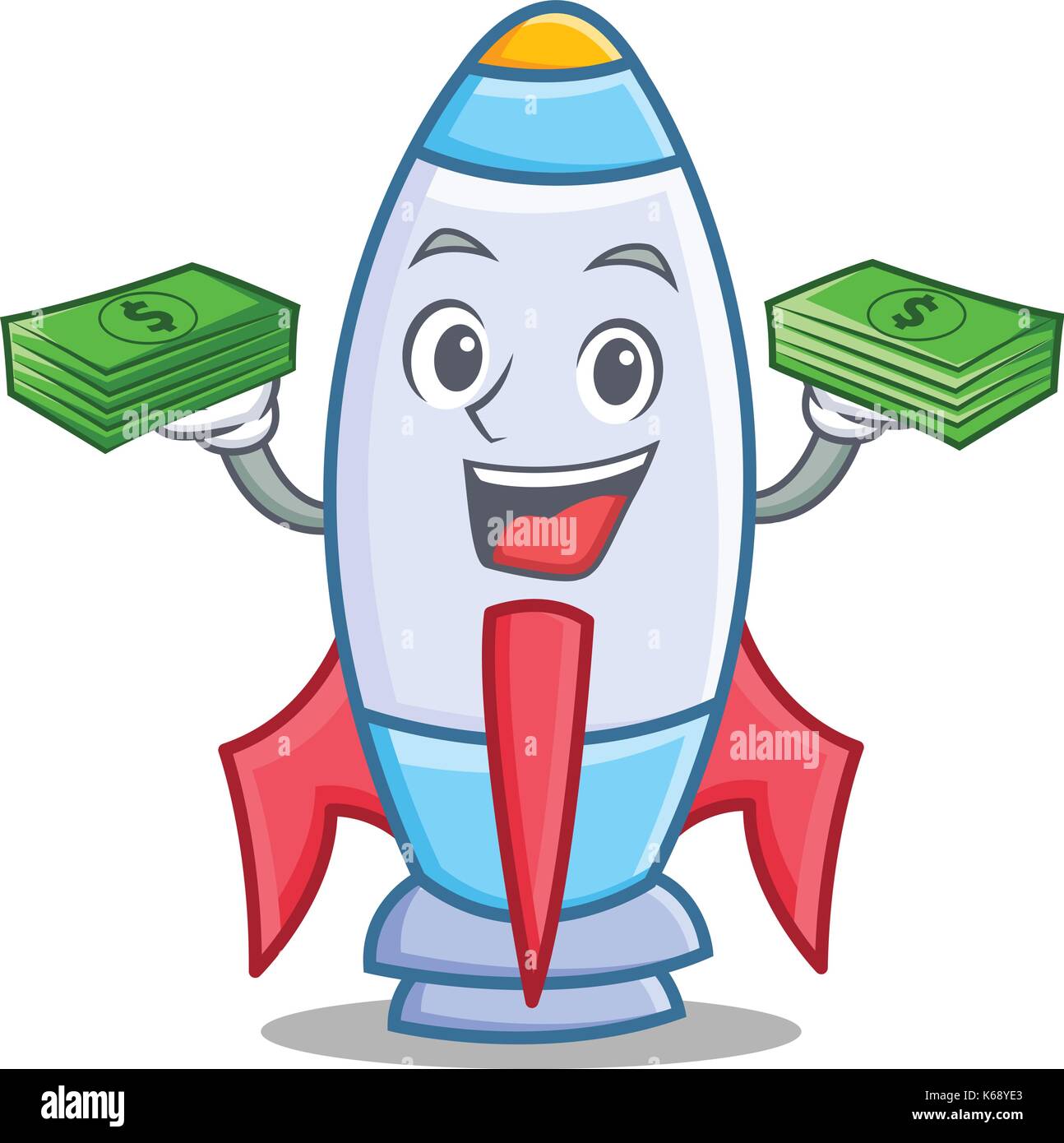 With money cute rocket character cartoon Stock Vector Image & Art - Alamy
