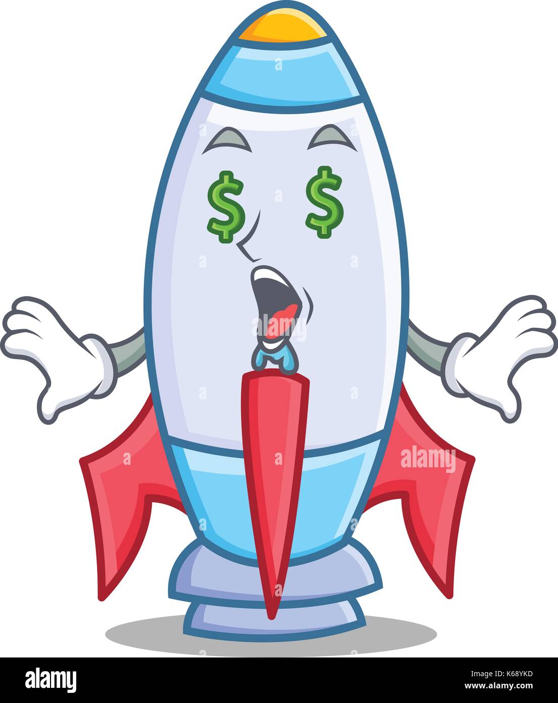 Money eye cute rocket character cartoon Stock Vector Image & Art - Alamy
