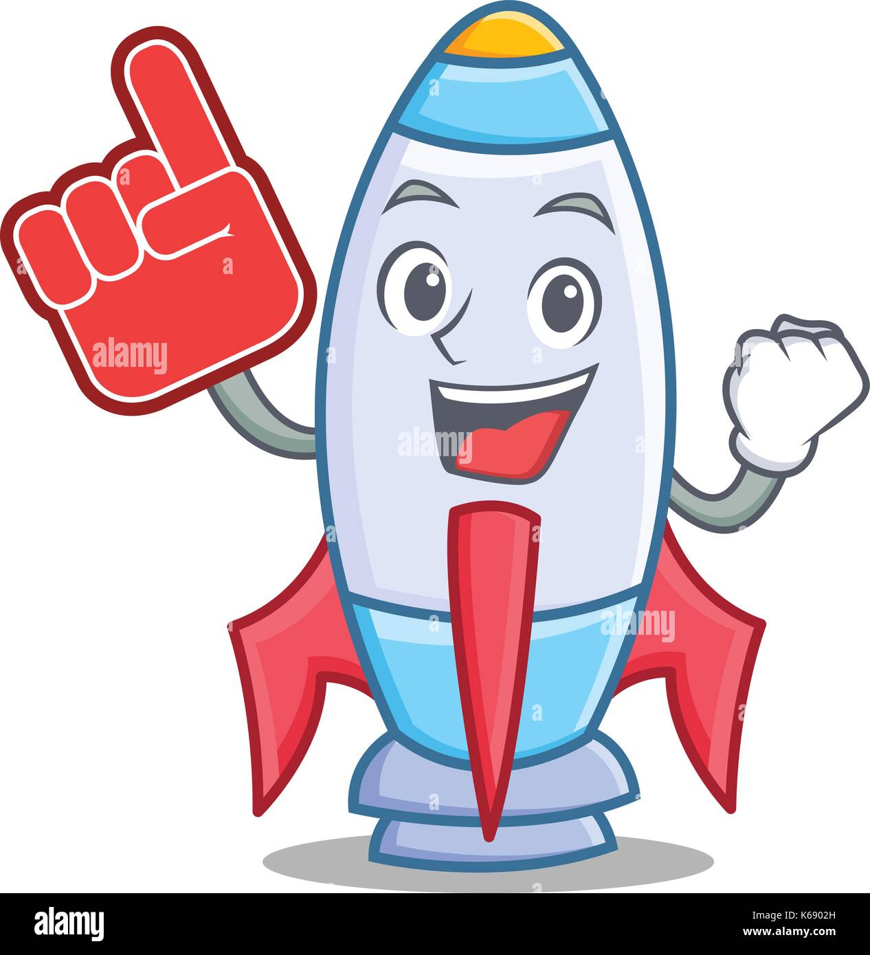 Foam finger cute rocket character cartoon Stock Vector Image & Art - Alamy