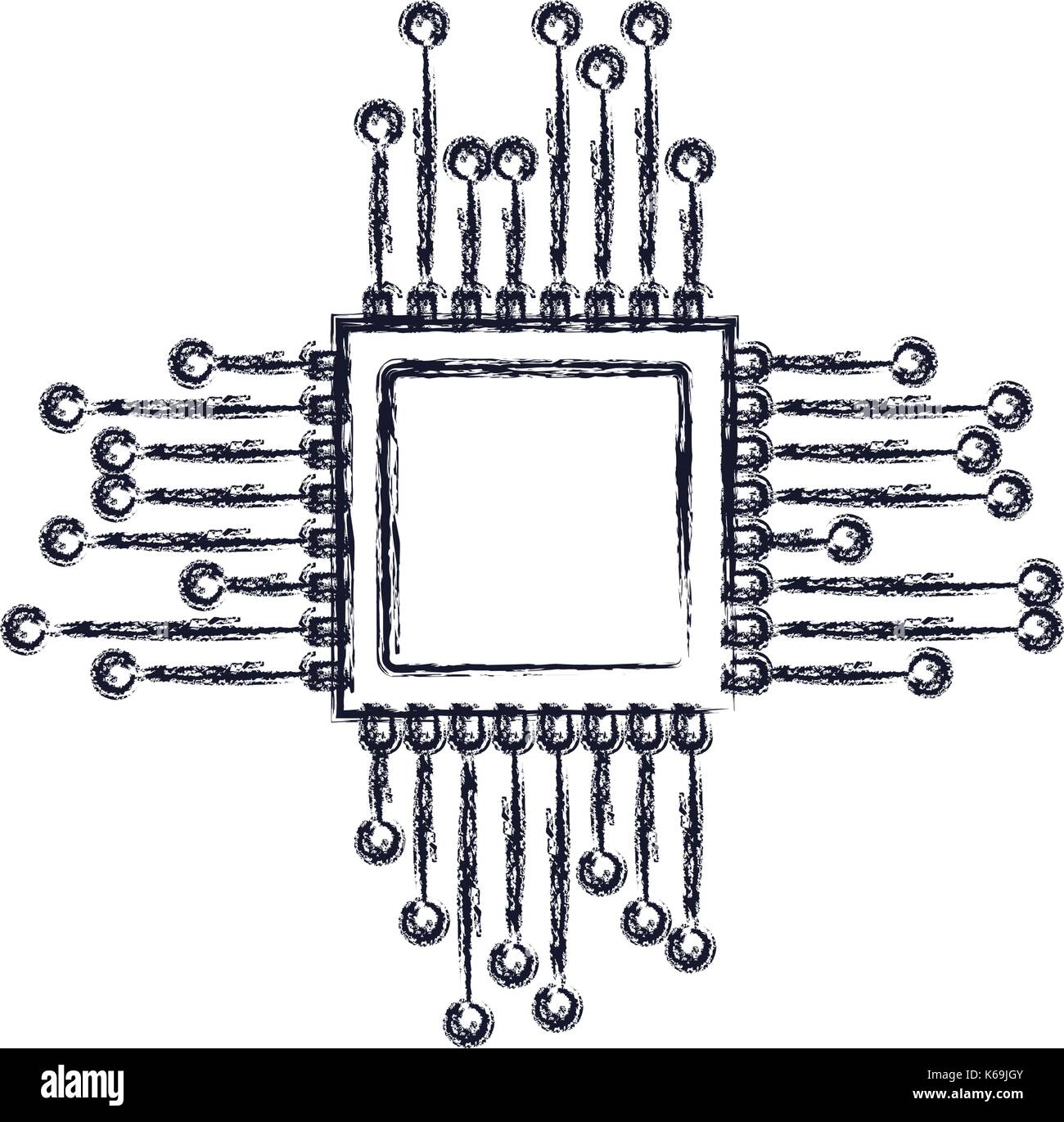 microchip icon in blurred silhouette Stock Vector Image & Art - Alamy