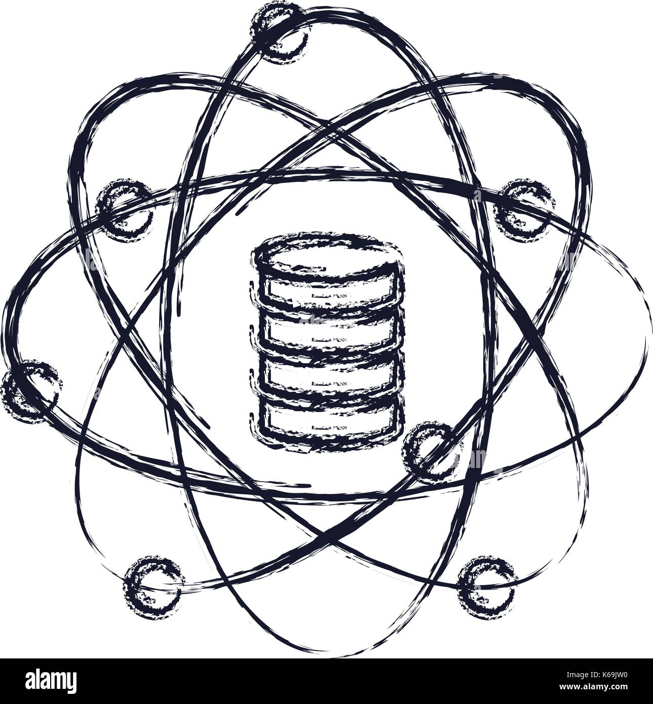 data science atom around of server icon in blurred silhouette Stock ... data science atom around of server icon in blurred silhouette Stock ...