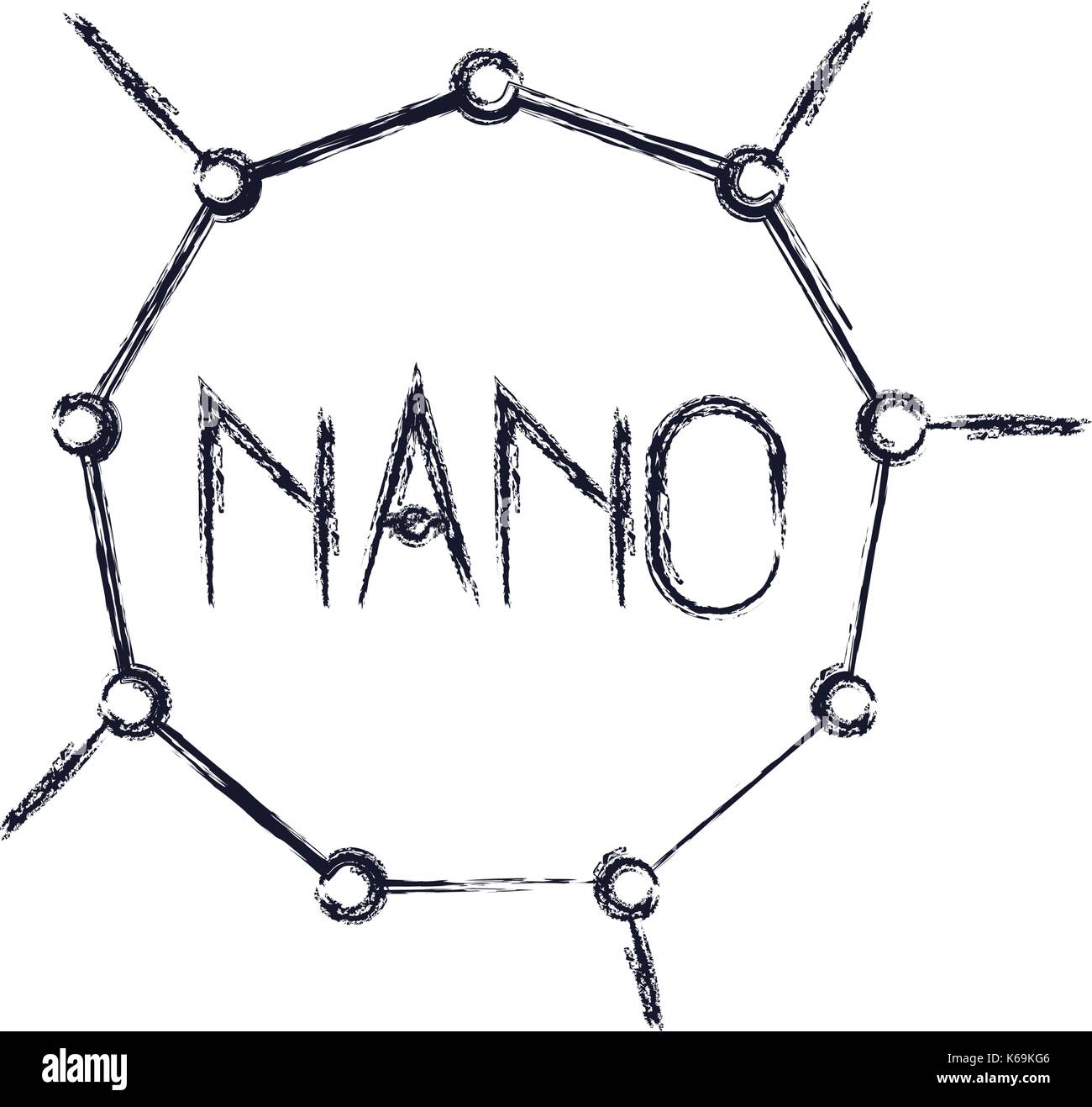 nano molecular structure icon in blurred silhouette Stock Vector Image ...