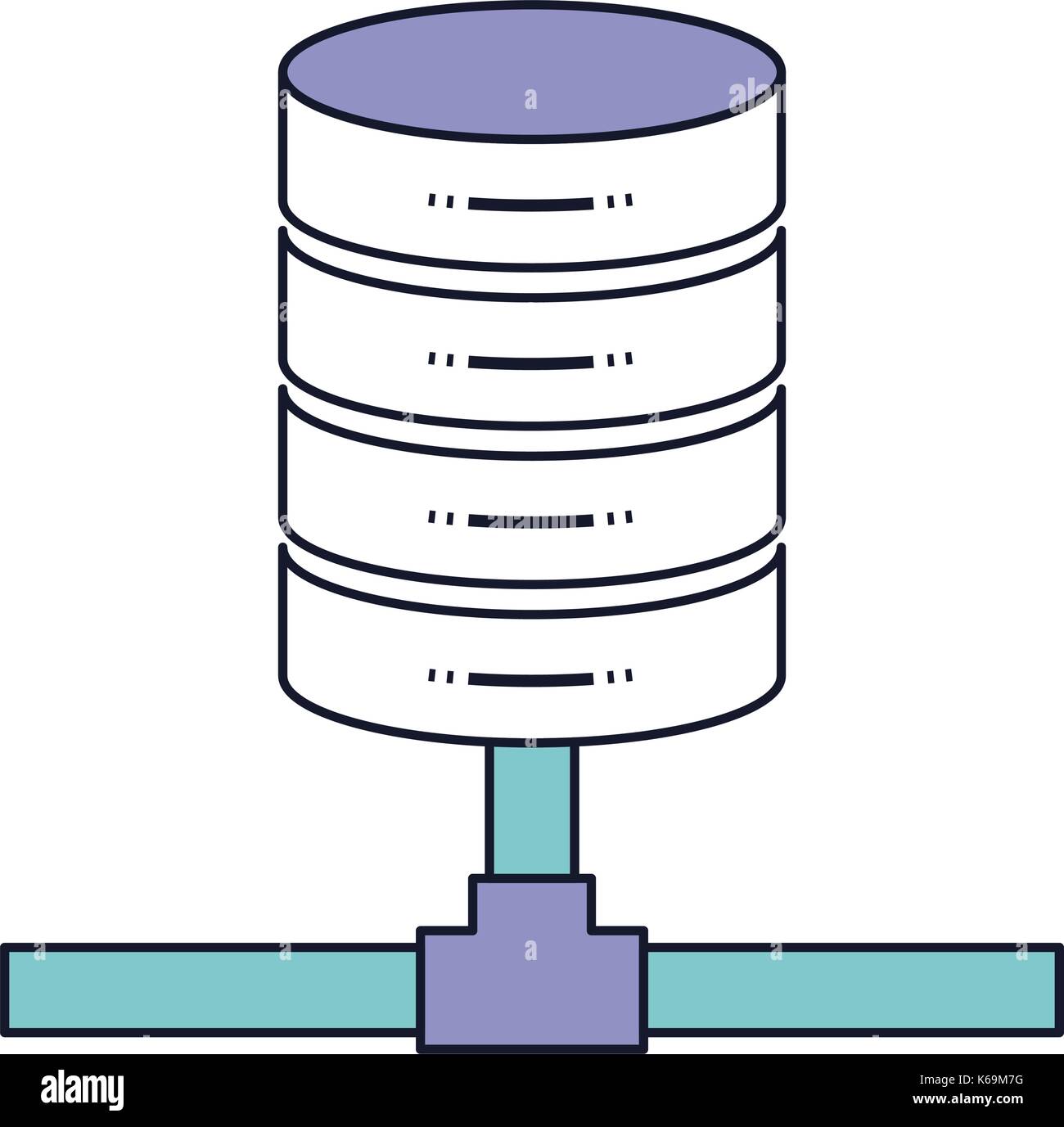 network server storage icon in color section silhouette Stock Vector ...