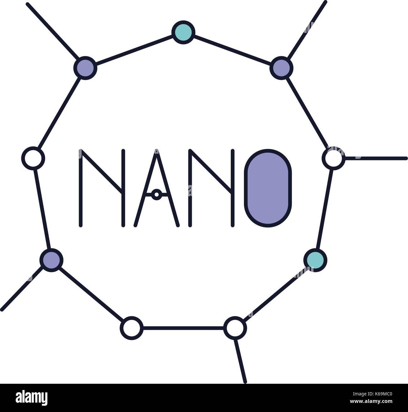 nano molecular structure icon in color section silhouette Stock Vector ...