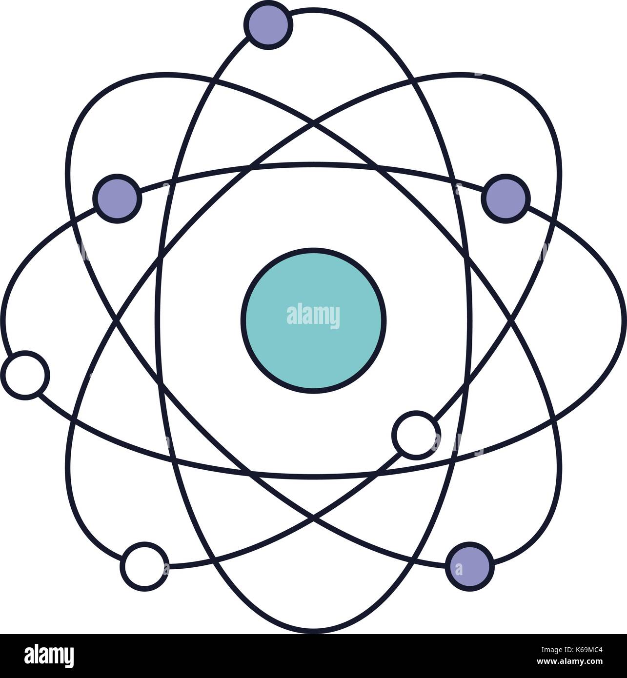 atom icon in color section silhouette Stock Vector Image & Art - Alamy