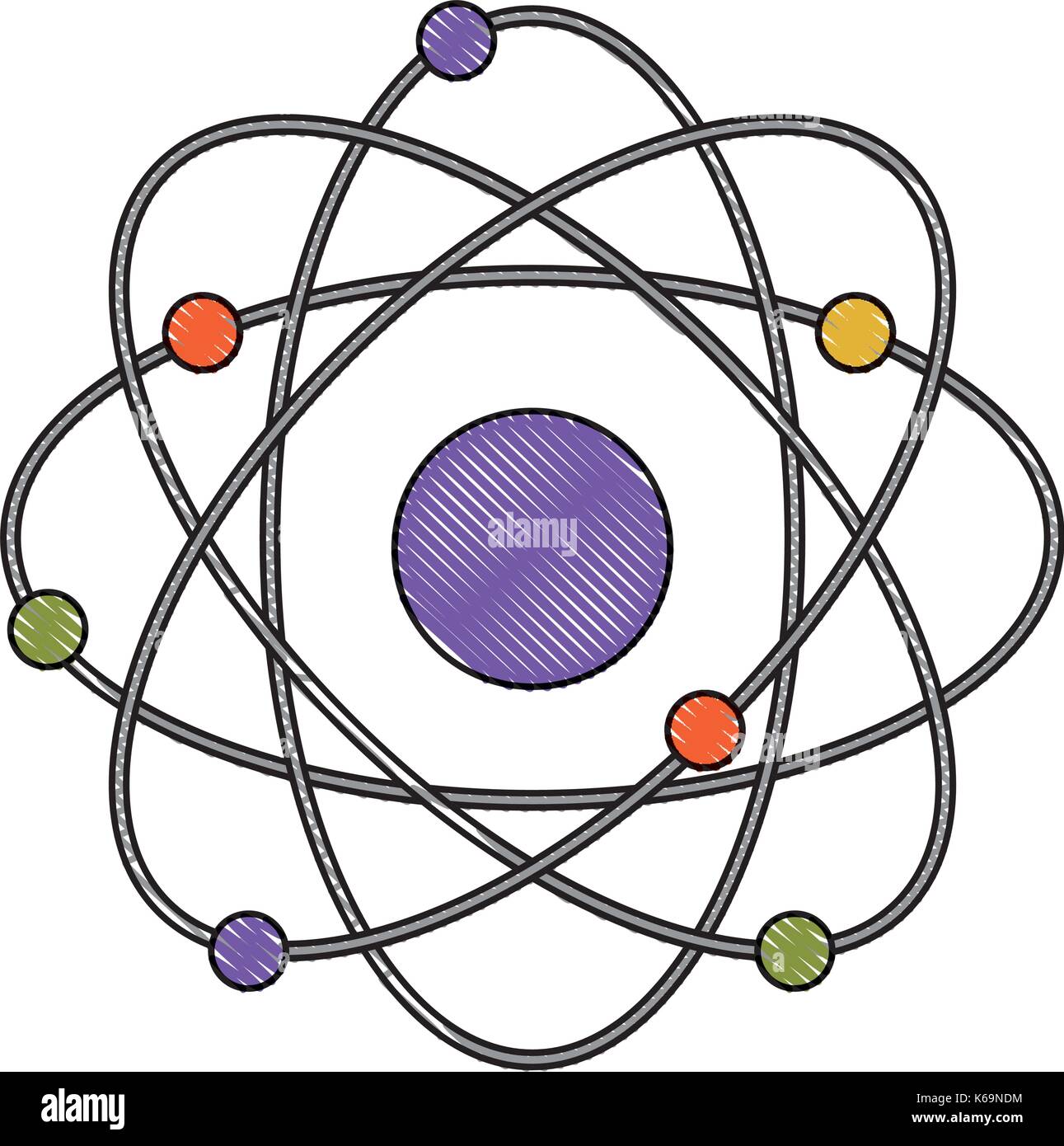 atom in color crayon silhouette Stock Vector Image & Art - Alamy