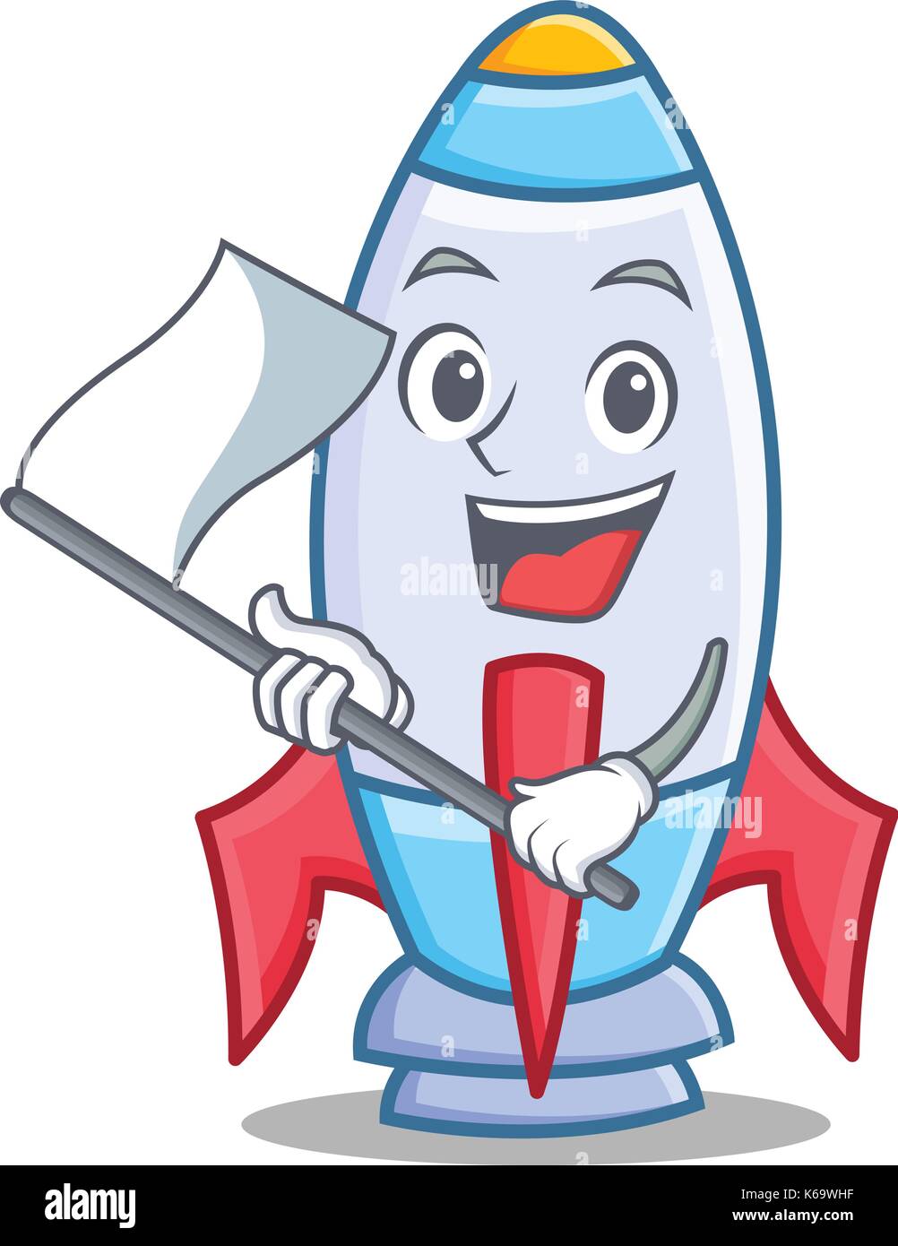 With flag cute rocket character cartoon Stock Vector Image & Art - Alamy