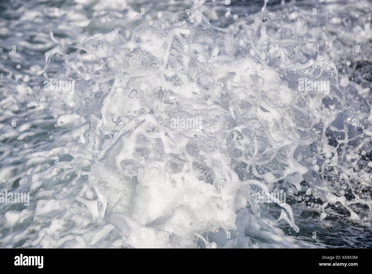 Abstract picture of a wake water splash behind a boat Stock Photo - Alamy
