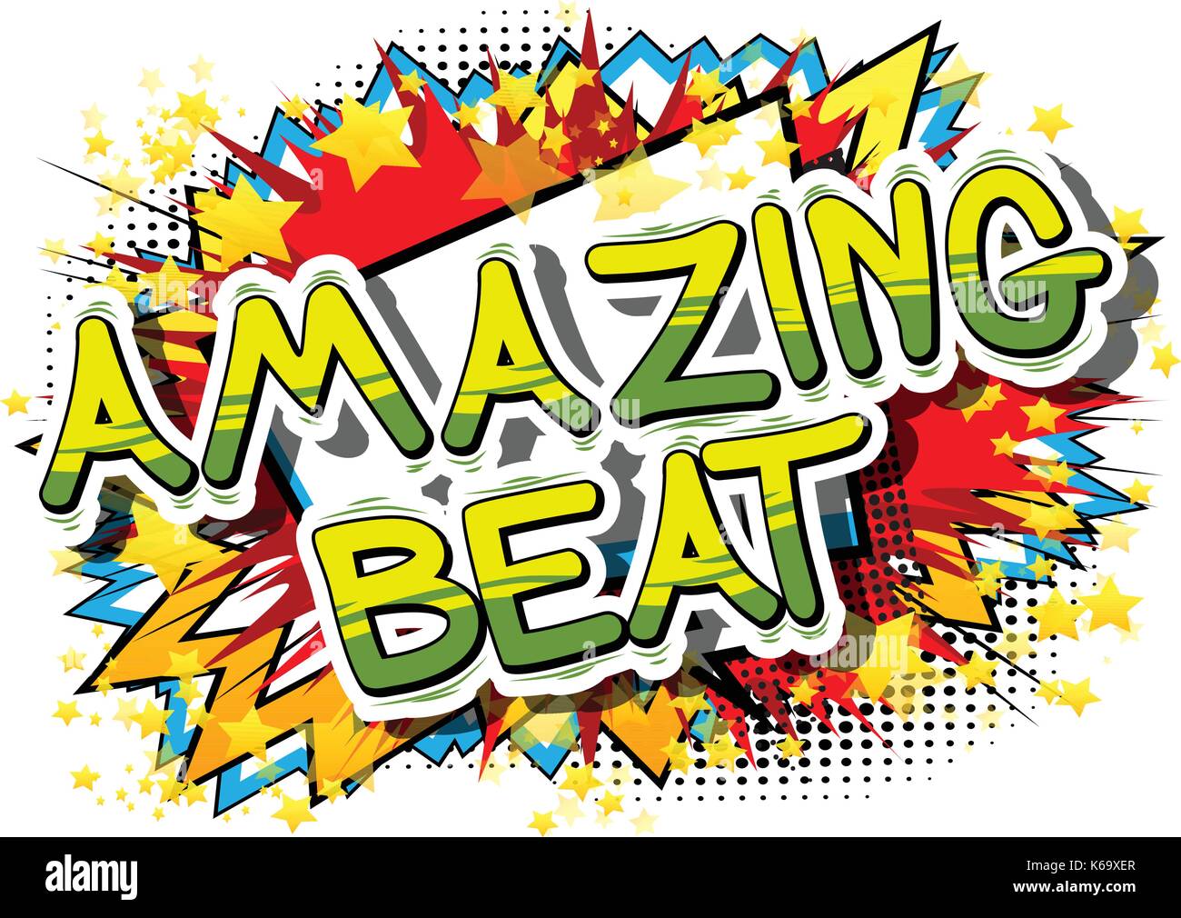 Amazing Beat - Comic book word on abstract background Stock Vector ...