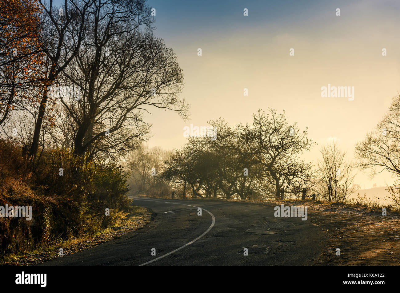 Winding path into the fog hi-res stock photography and images - Alamy