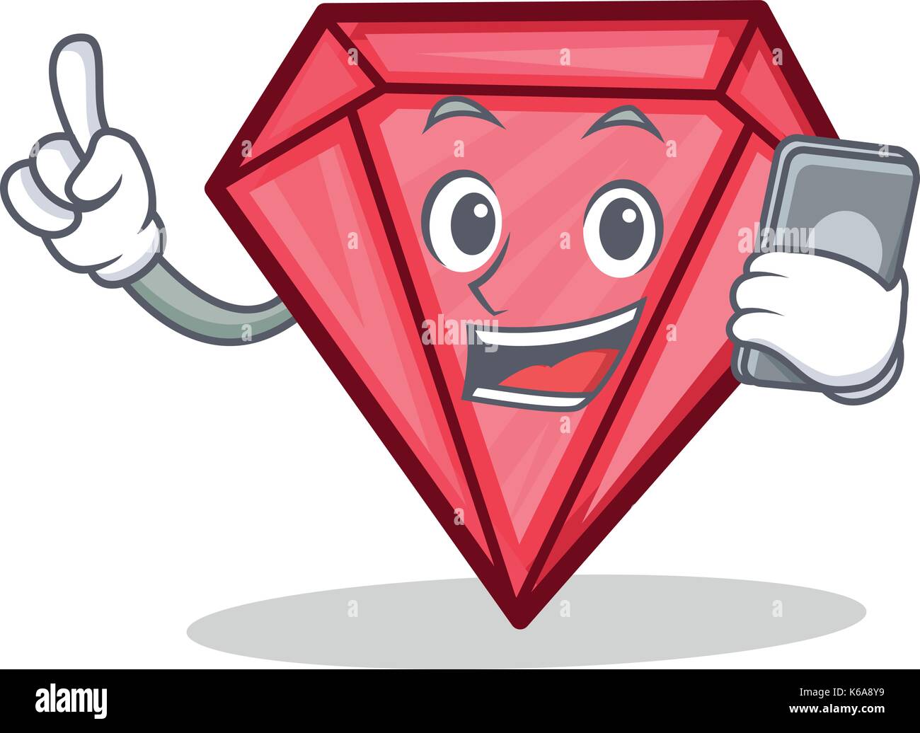 Phone diamond character cartoon hi-res stock photography and images - Alamy