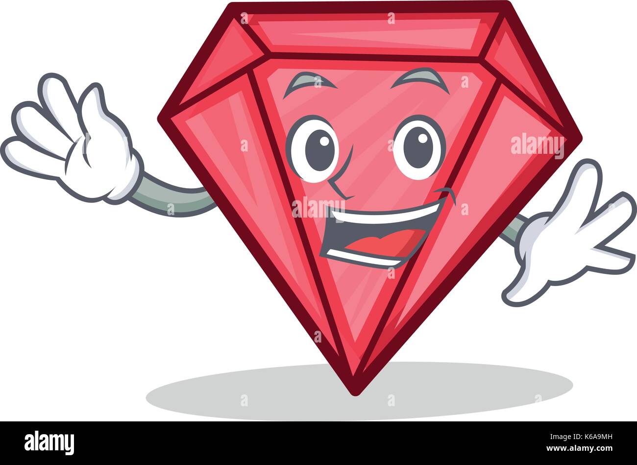 Waving diamond character cartoon style Stock Vector Image & Art - Alamy