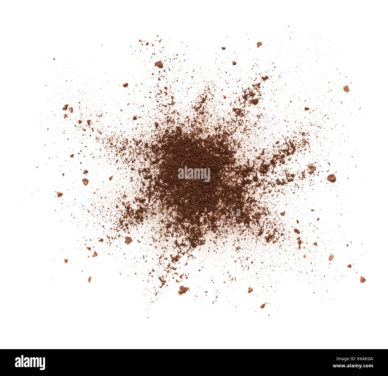 Shattered coffee powder isolated on white background Stock Photo - Alamy