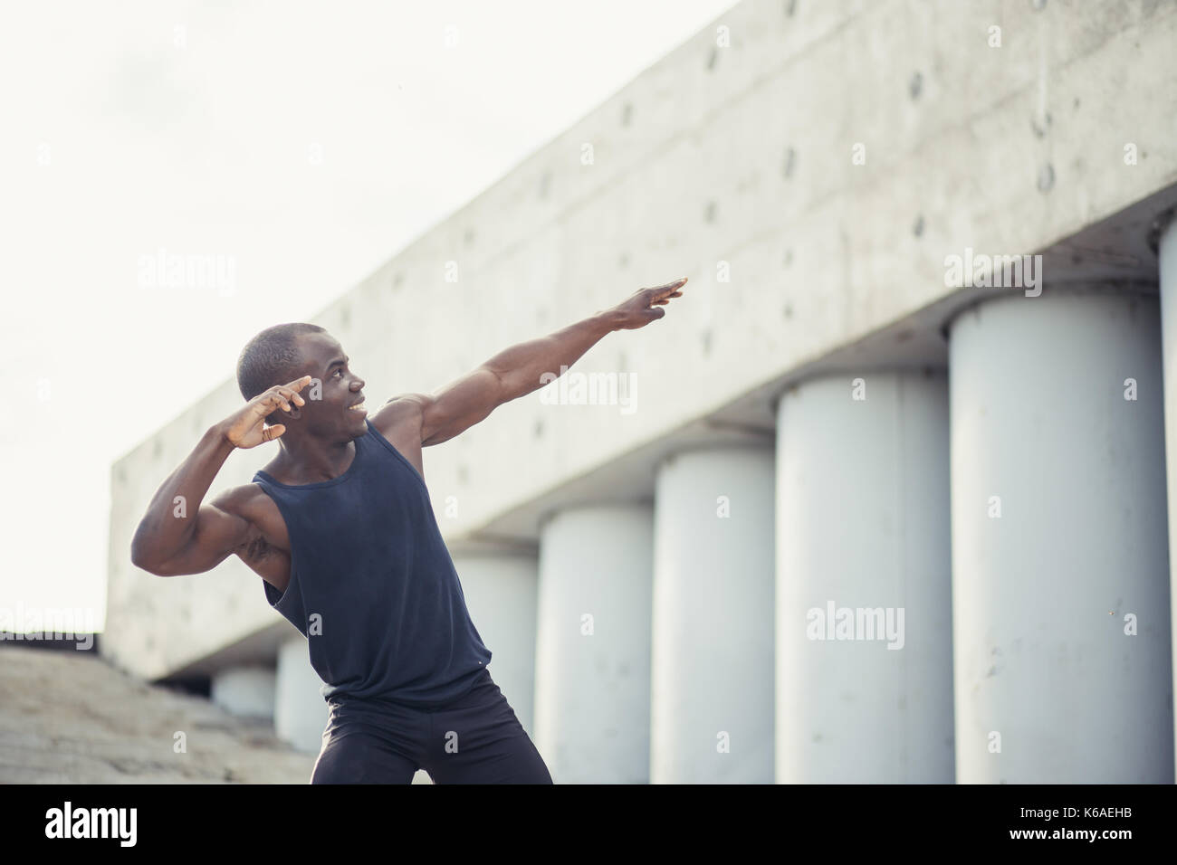 African american black track runner hi-res stock photography and images ...