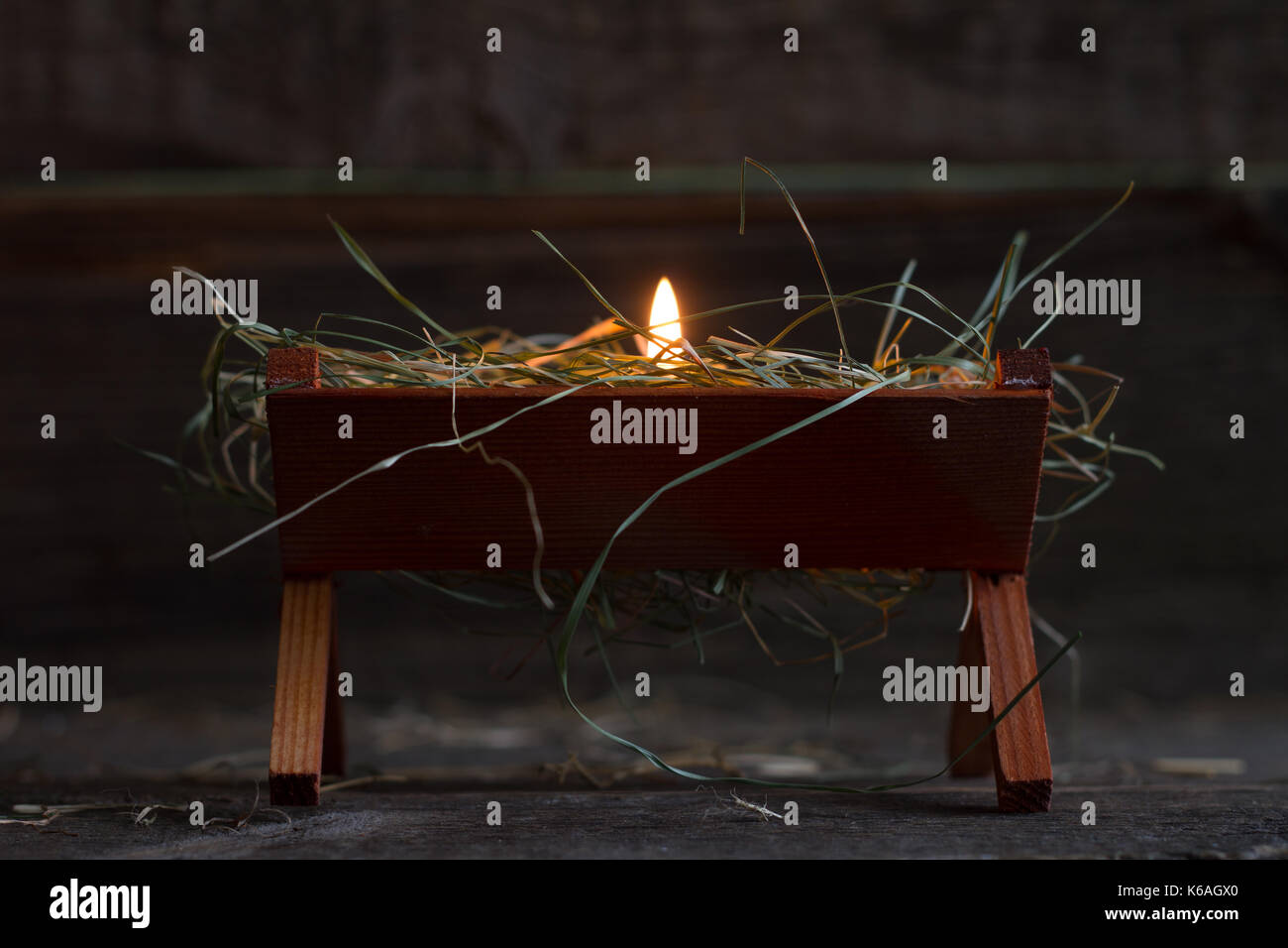 Manger Jesus and light of hope abstract christmas symbol Stock Photo ...