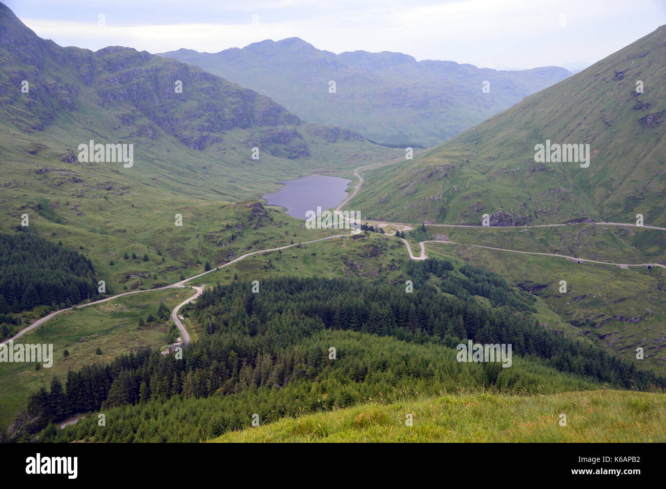 The Rest and be Thankful Car Park & Loch Restil on the A83 with the ...