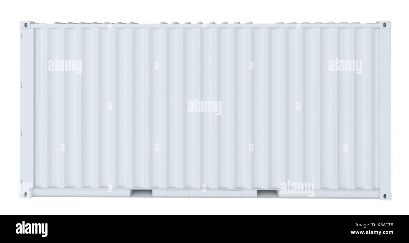 White cargo container. Side view Stock Photo - Alamy