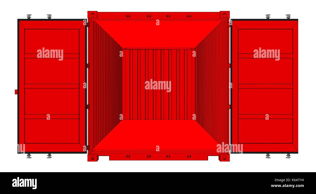 Vector of red cargo container Stock Vector Image & Art - Alamy