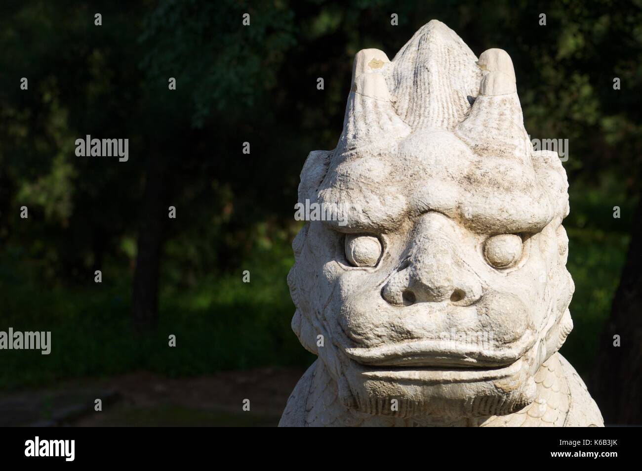 Statue of a Standing Qilin in The General Sacred Way of the Ming Tombs ...