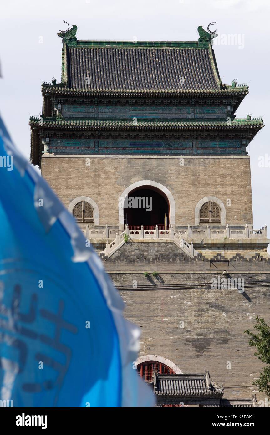 Bell Tower in Beijing, China. In ancient the bell was used to announce ...